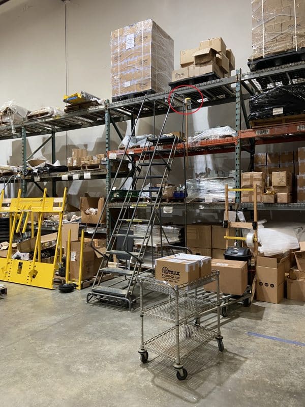 Reacher Pole from SawTrax Mounted to the Top of Your Rolling Ladder ...
